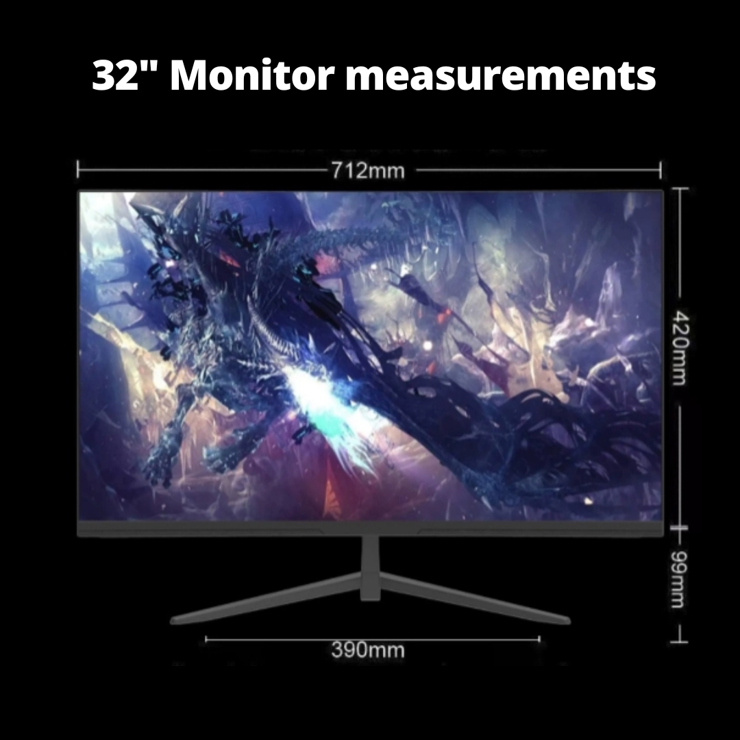 PROMO 32 inch Ultra-Thin Flat Monitor Screen, LED Computer Gaming ...