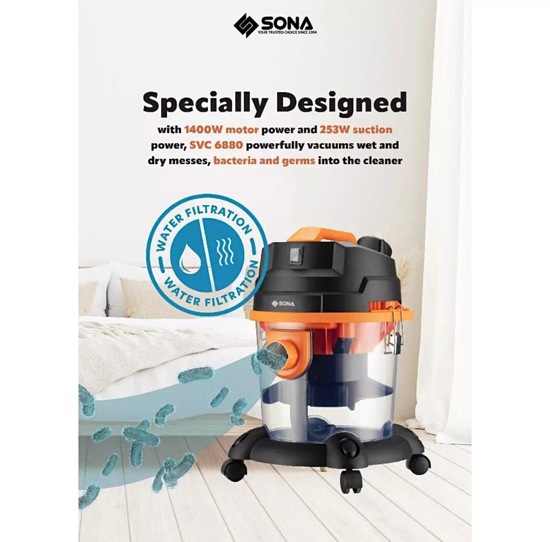 Sona Water Filtration System (Dry & Wet) Vacuum Cleaner SVC6880 | SVC ...