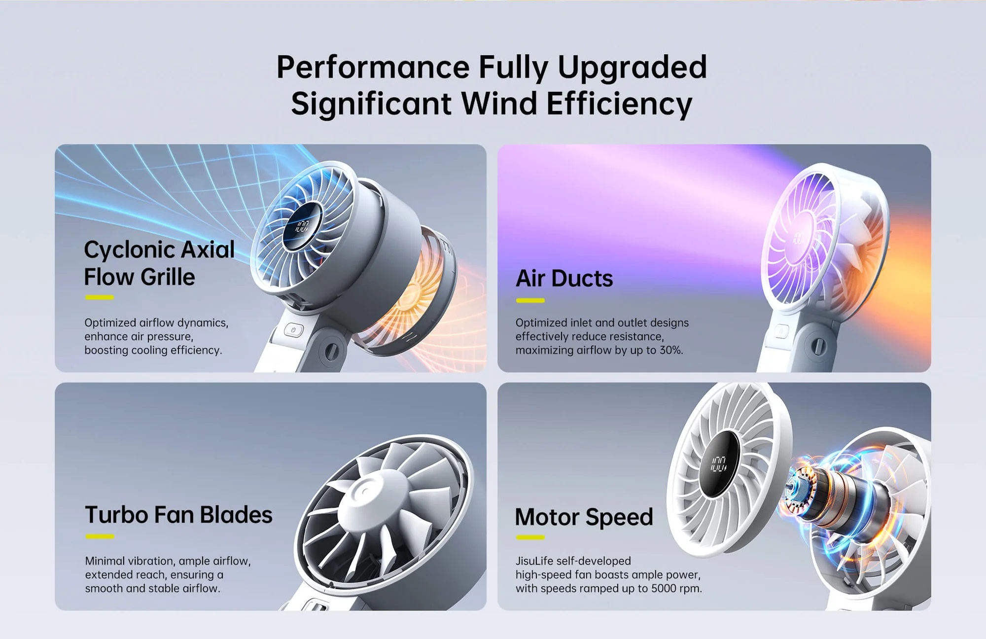 JISULIFE Handheld Fan Life7 Portable Mini Foldable Fans with LED ...