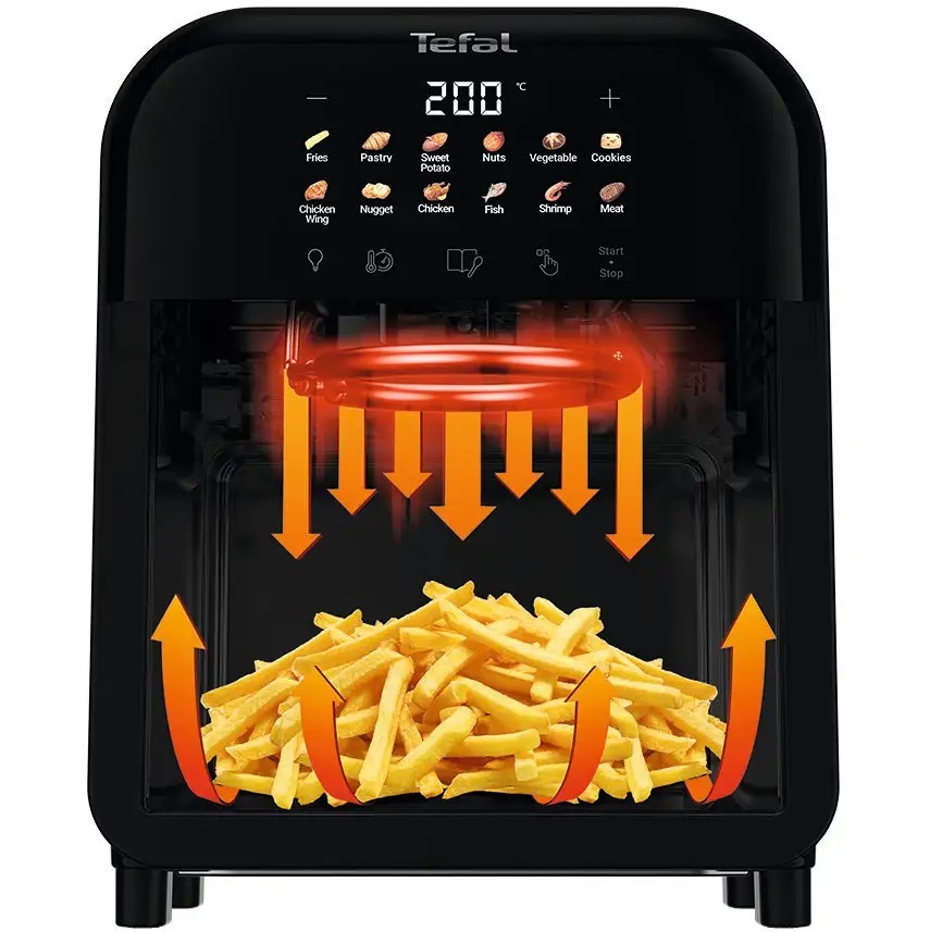 Tefal EY8218 Easy Fry Far-Infrared Vision Digital Air Fryer with Window ...
