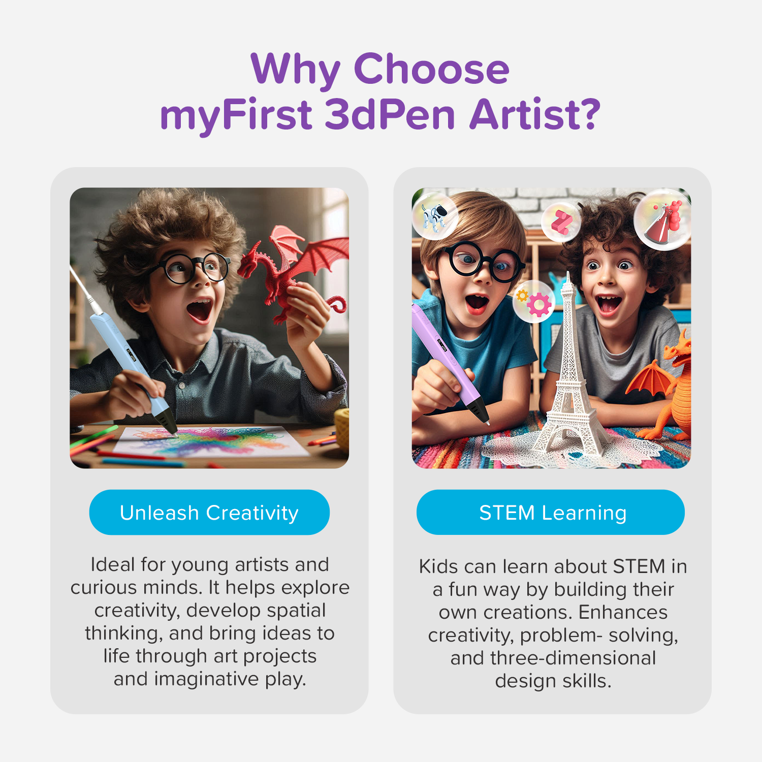myFirst 3dPen Artist | 3D Pen for Kids Safe Wired Easy to Use STEM ...