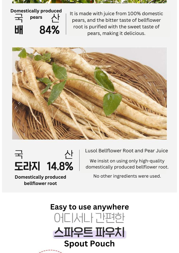 Lusol Baby (10 Packs) 100% Korean Pear Balloon Flower Juice Rich ...