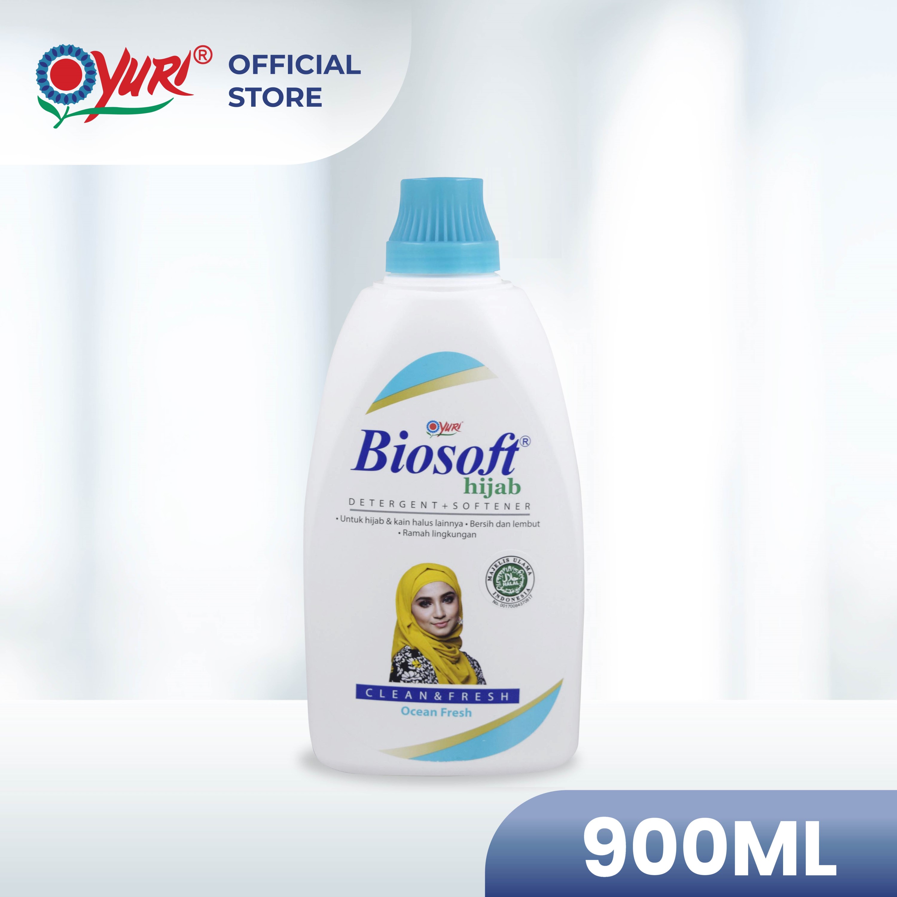 Yuri Biosoft Hijab 2-in-1 Detergent + Softener 900ml (Halal Certified) | Shopee Singapore