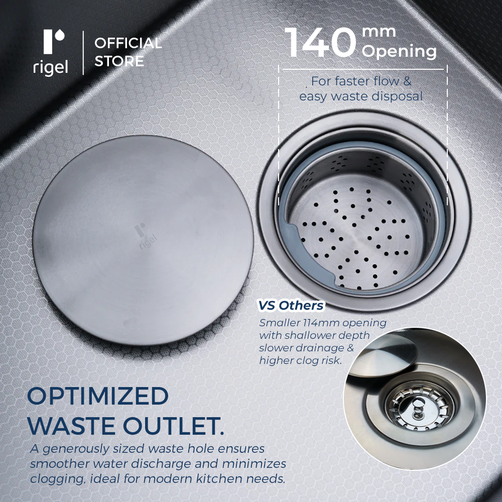 [P.O] RIGEL Scratch Resistance Kitchen Sink SNK6545SB-LINEN-250 - End ...
