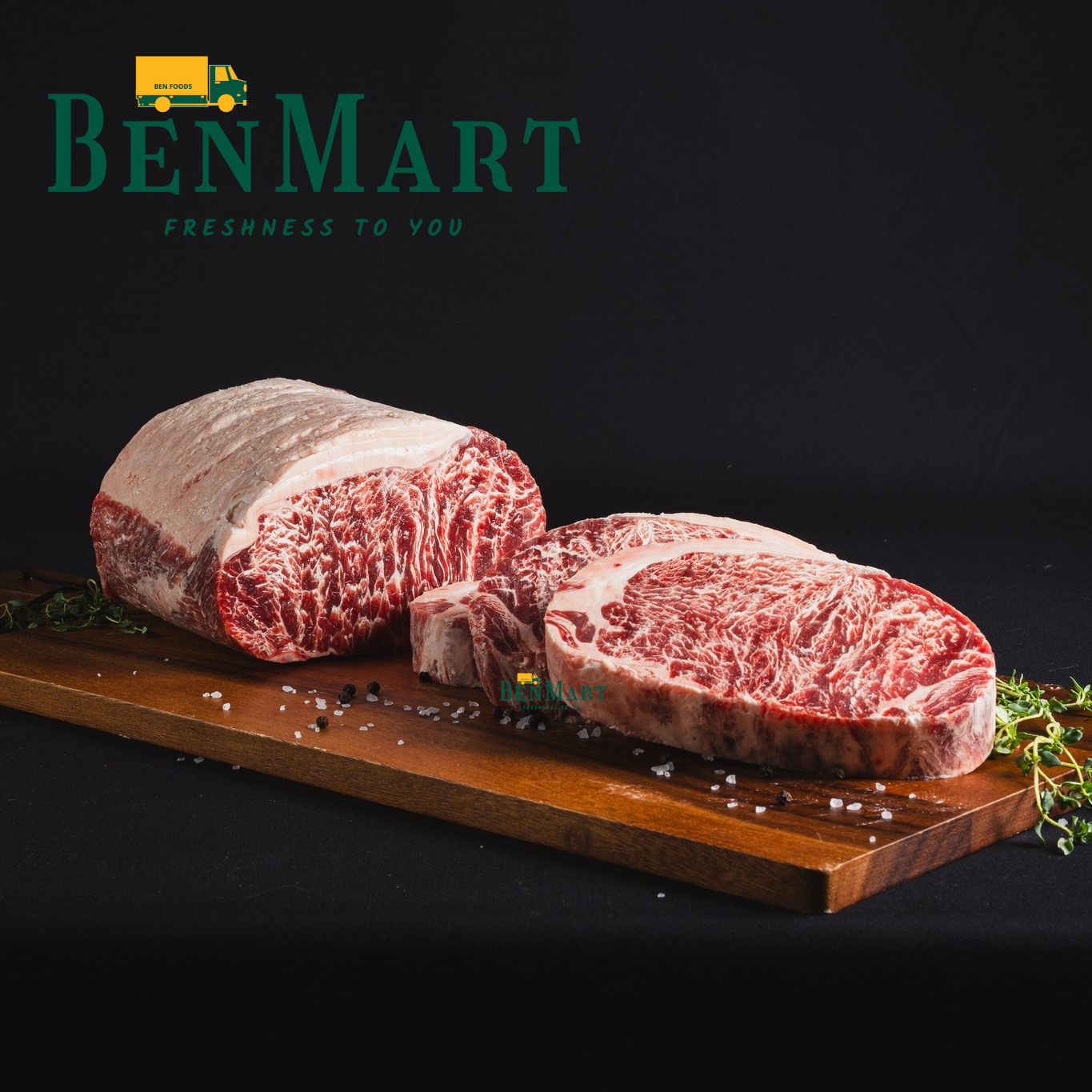 [BenMart Frozen] Farmland Premium Meltique Marble Beef Striploin Steak ...