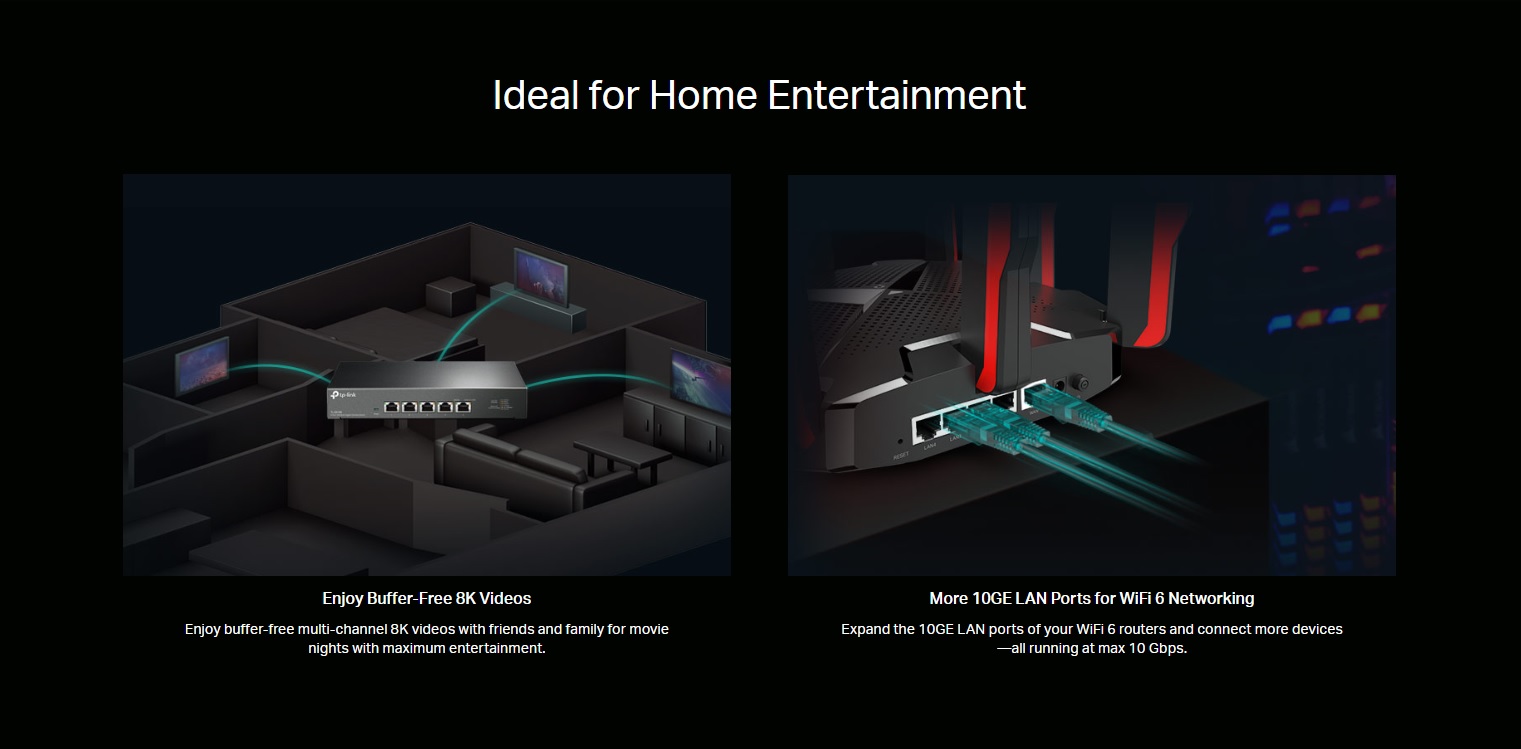 TP-LINK TL-SX105 5-port 10G Desktop Switch ( Mulit-Gigi 10G / 5G / 2,5G ...