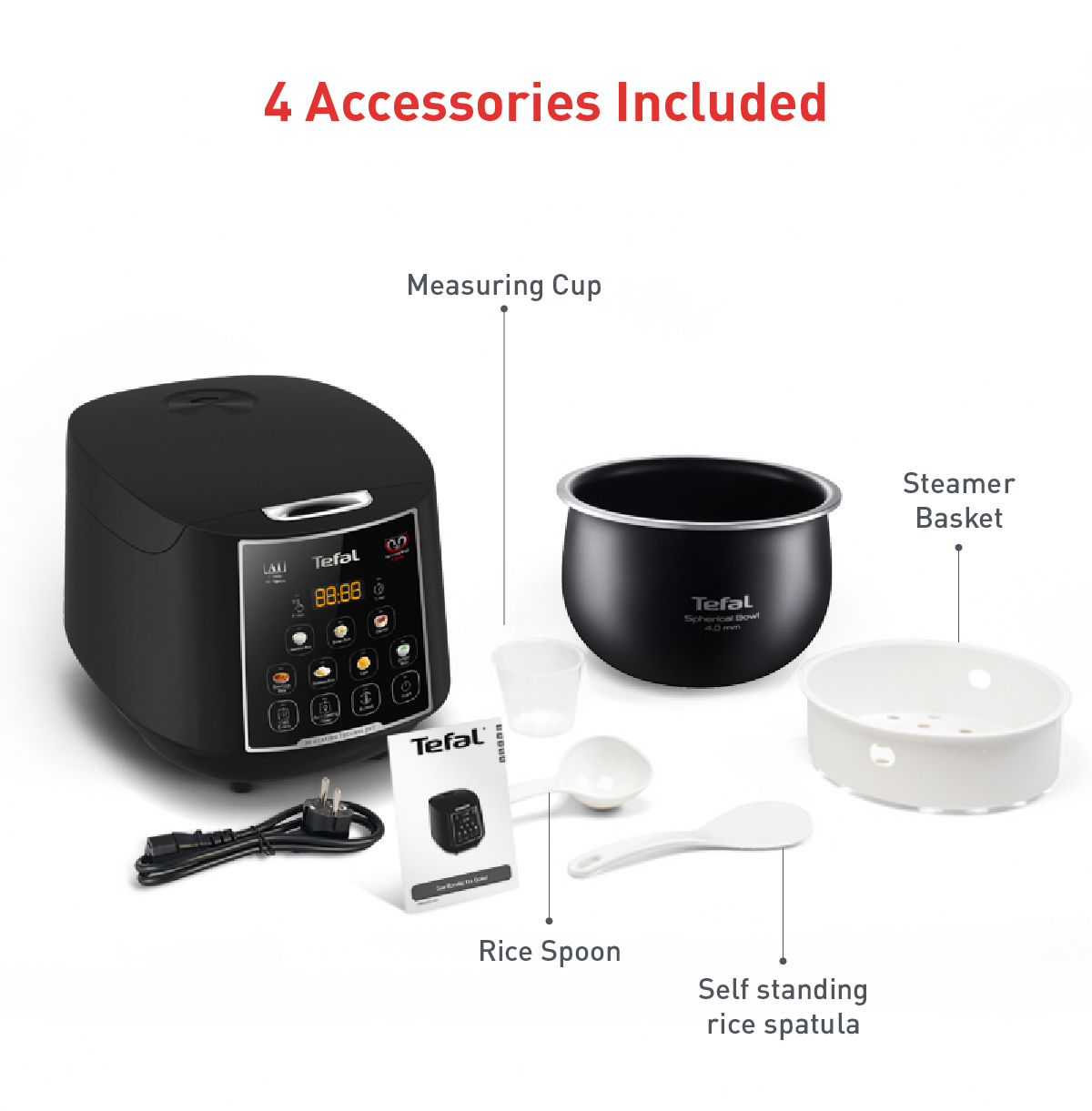 Tefal Easy Rice Max Rice Cooker 1.8L RK7378 – 4mm spherical pot, 11 ...