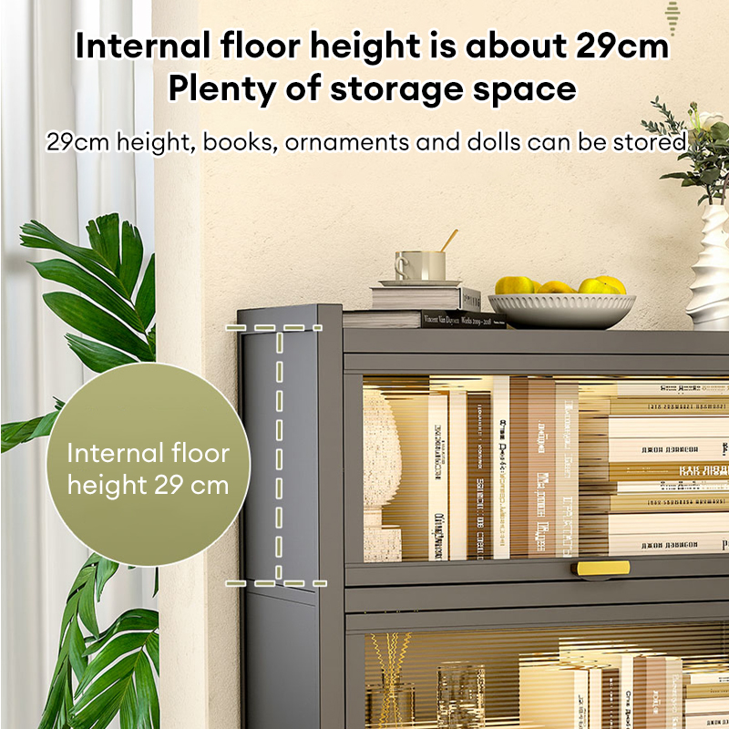 Luxes Storage Cabinet Bookshelf Cabinet With Door Dust-Proof Locker ...