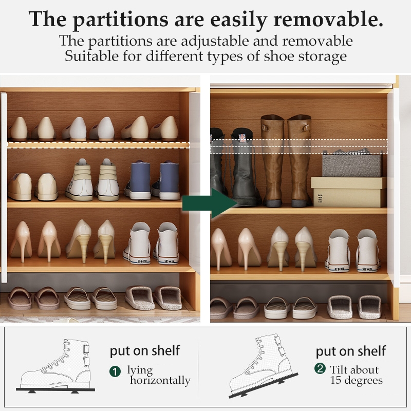 Shoe Cabinet Living Room Entrance Cabinet Removable Laminate Shoe Rack ...