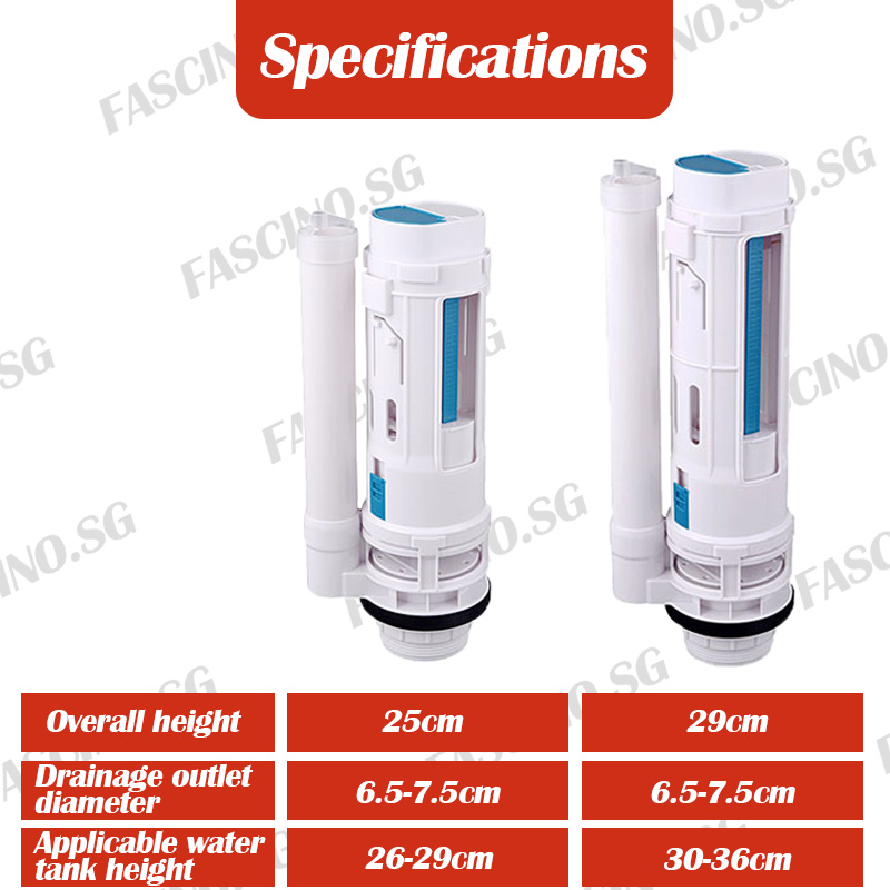 【SG】Split Toilet Drain Valve Double Button Pedestal Water 1 Piece ...