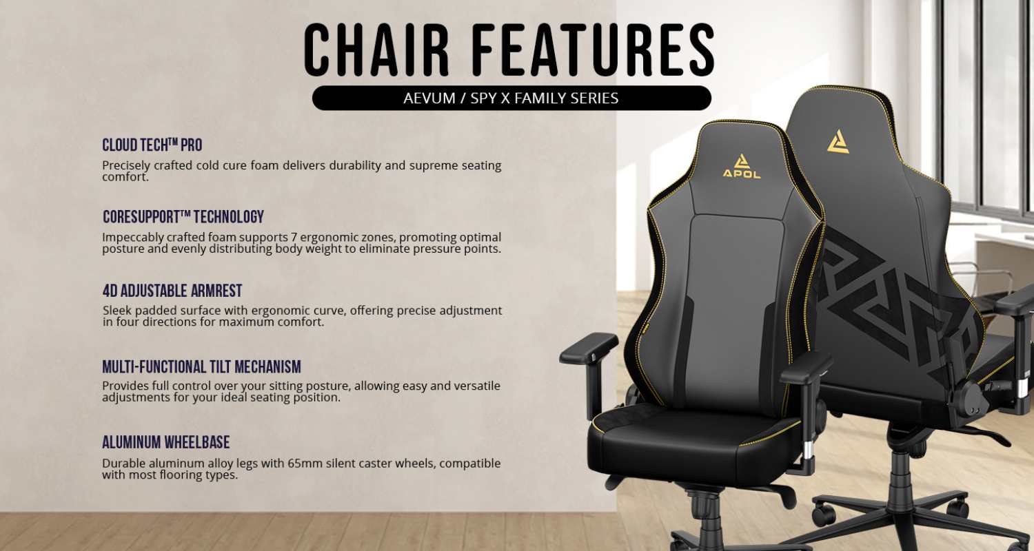 APOL Aevum Ergonomic Gaming Chair with Magnetic Cooling Headrest ...