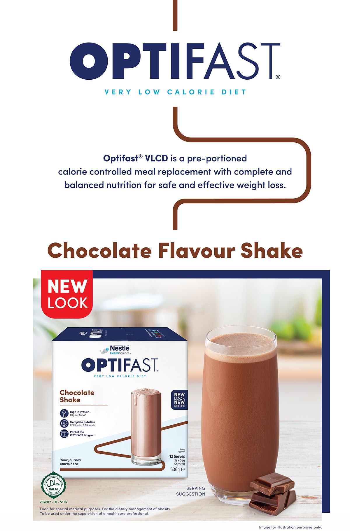 [Bundle] Nestle Optifast Very Low Calorie Diet Milk Shake Chocolate ...