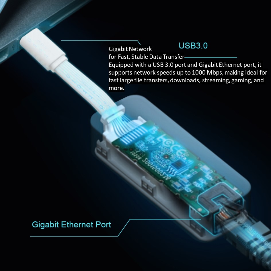 TP-Link USB-C Type C to RJ45 Gigabit Ethernet Network Adapter UE300C ...