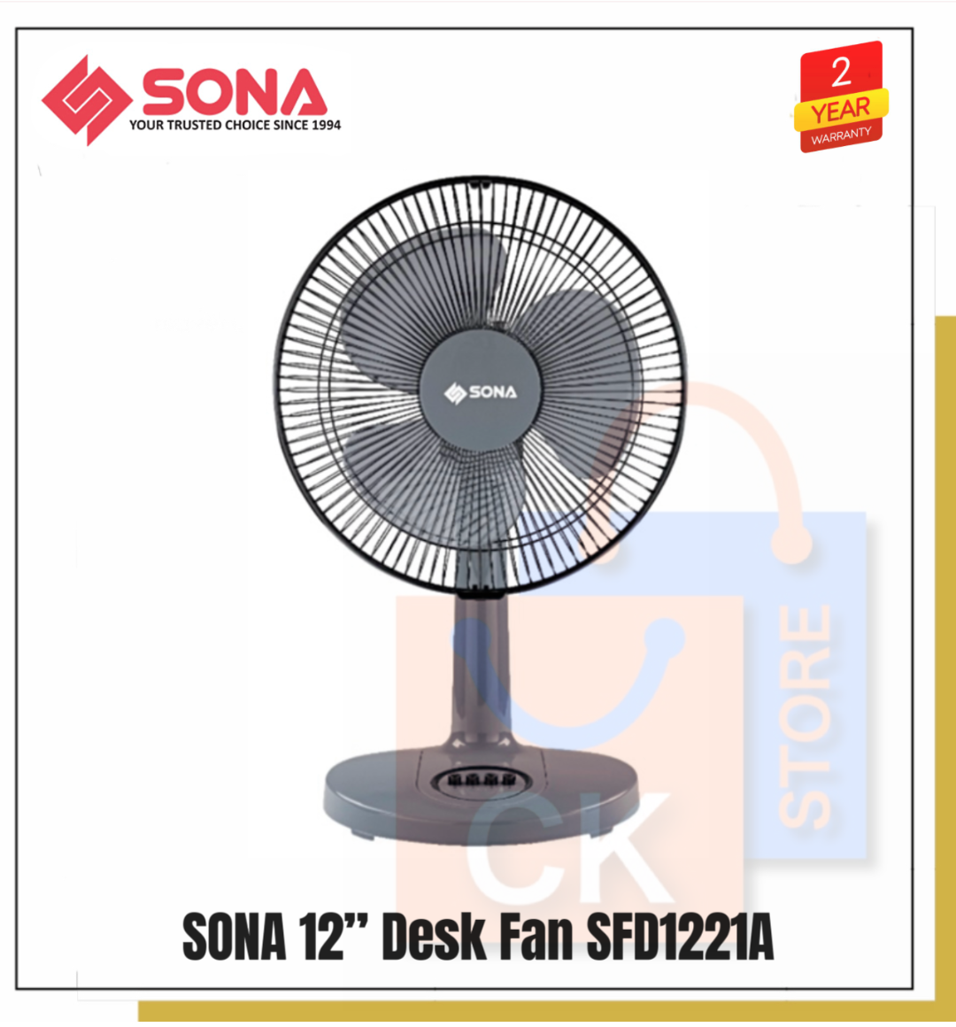 SONA 12” Desk Fan SFD 1221A | SFD1221A (1 Year Warranty) | Shopee Singapore