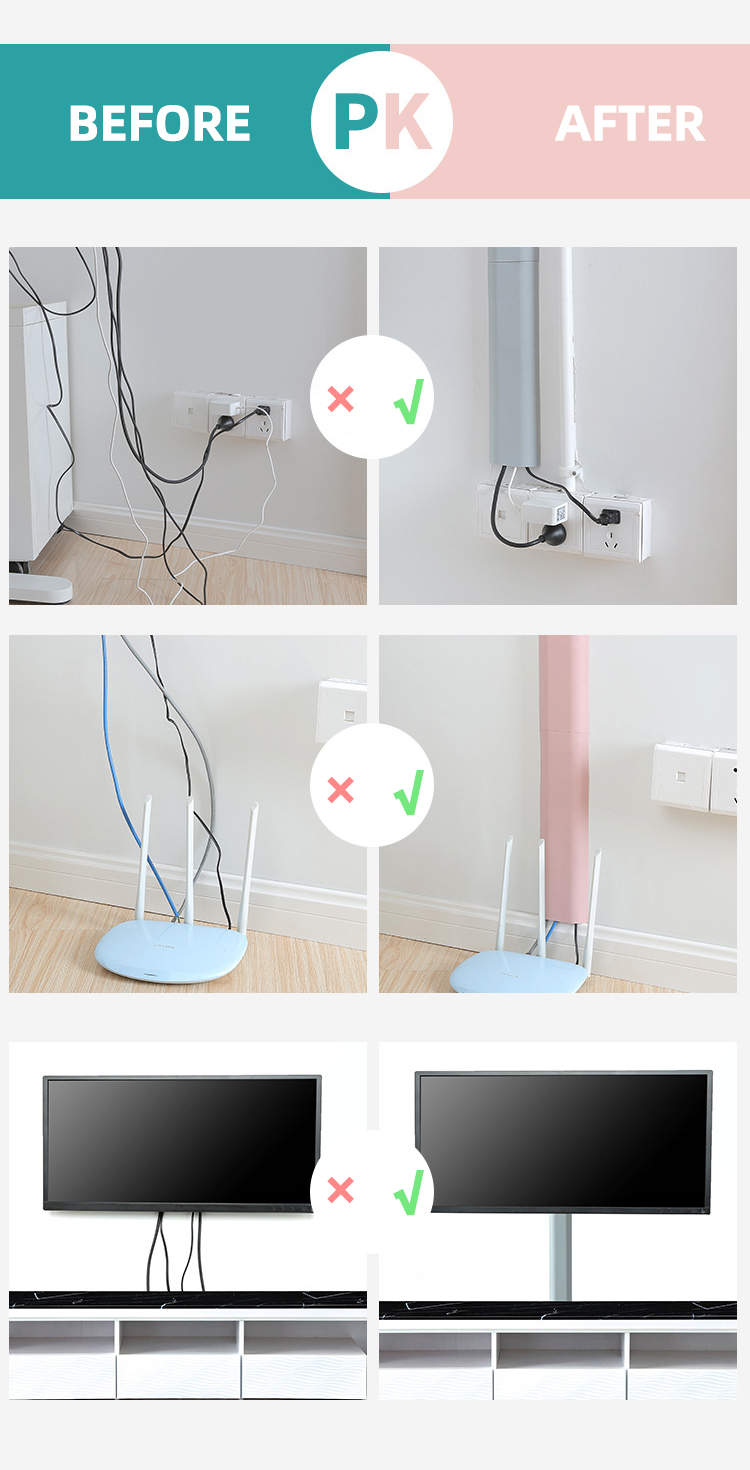 30cm Cable Cover Wire Management Sleeve Wire Collector Wall Cable Duct ...