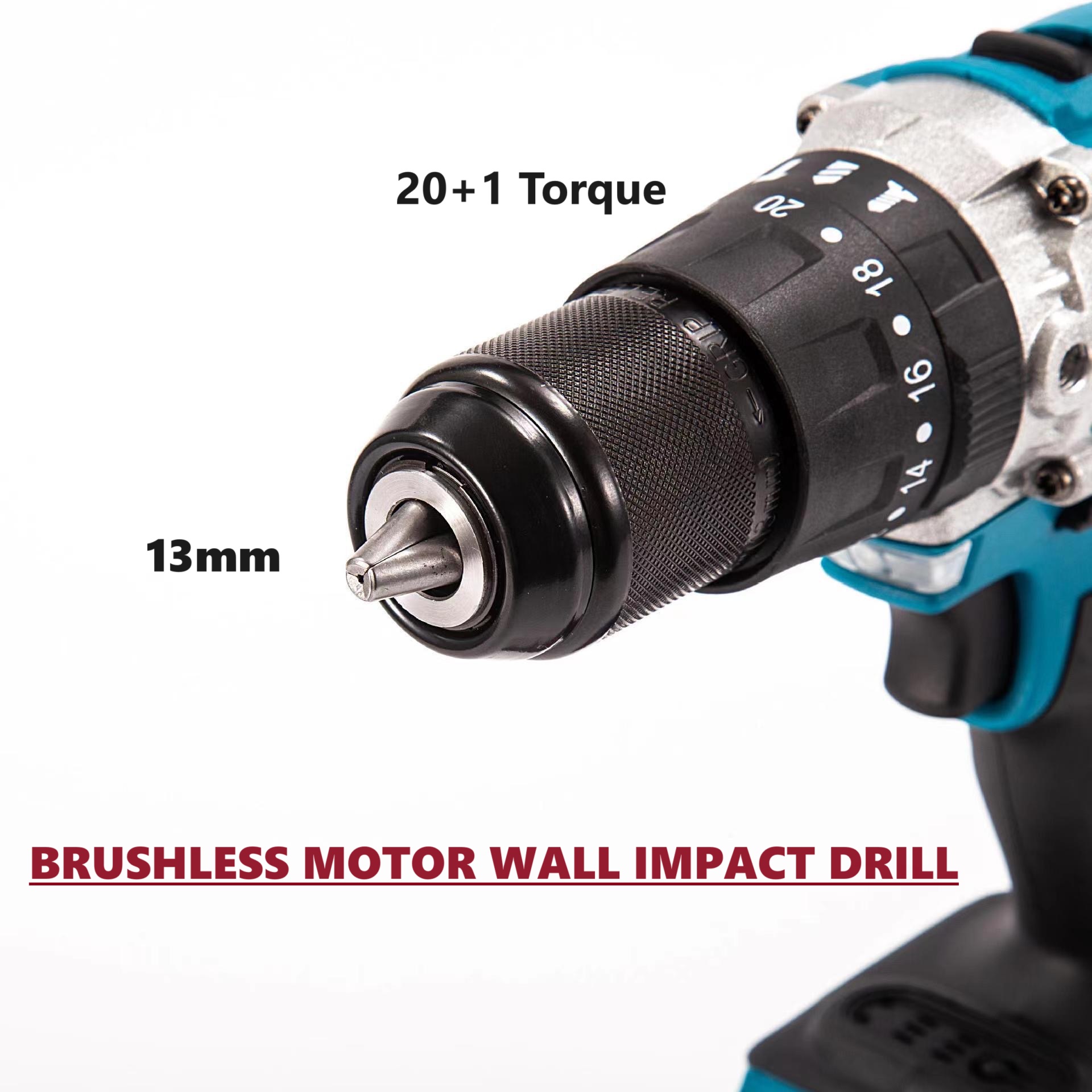 48v Brushless Motor Wall Impact Drill Cordless Drill Electric Drill ...
