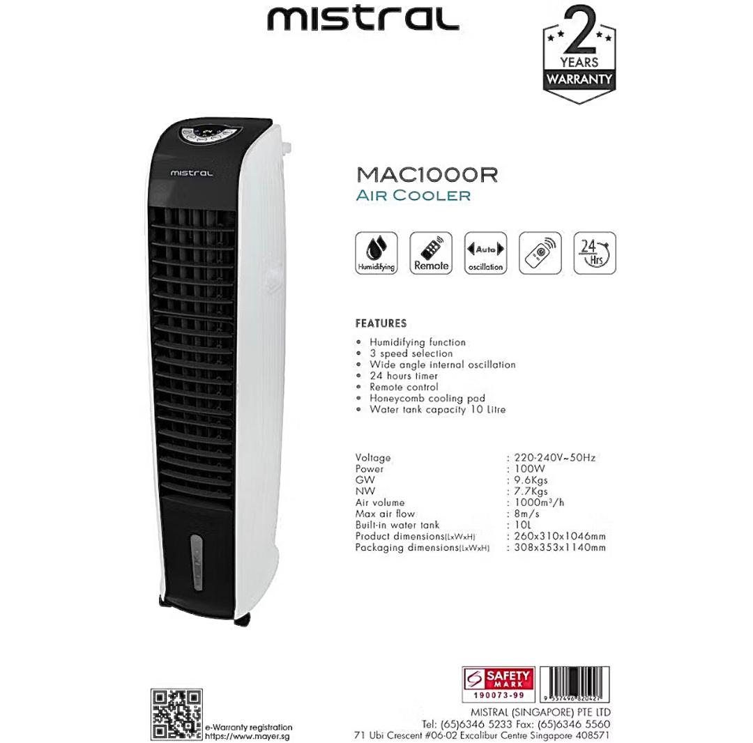 MISTRAL 10L Portable Evaporative Air Cooler with Ionizer MAC1000R | MAC ...