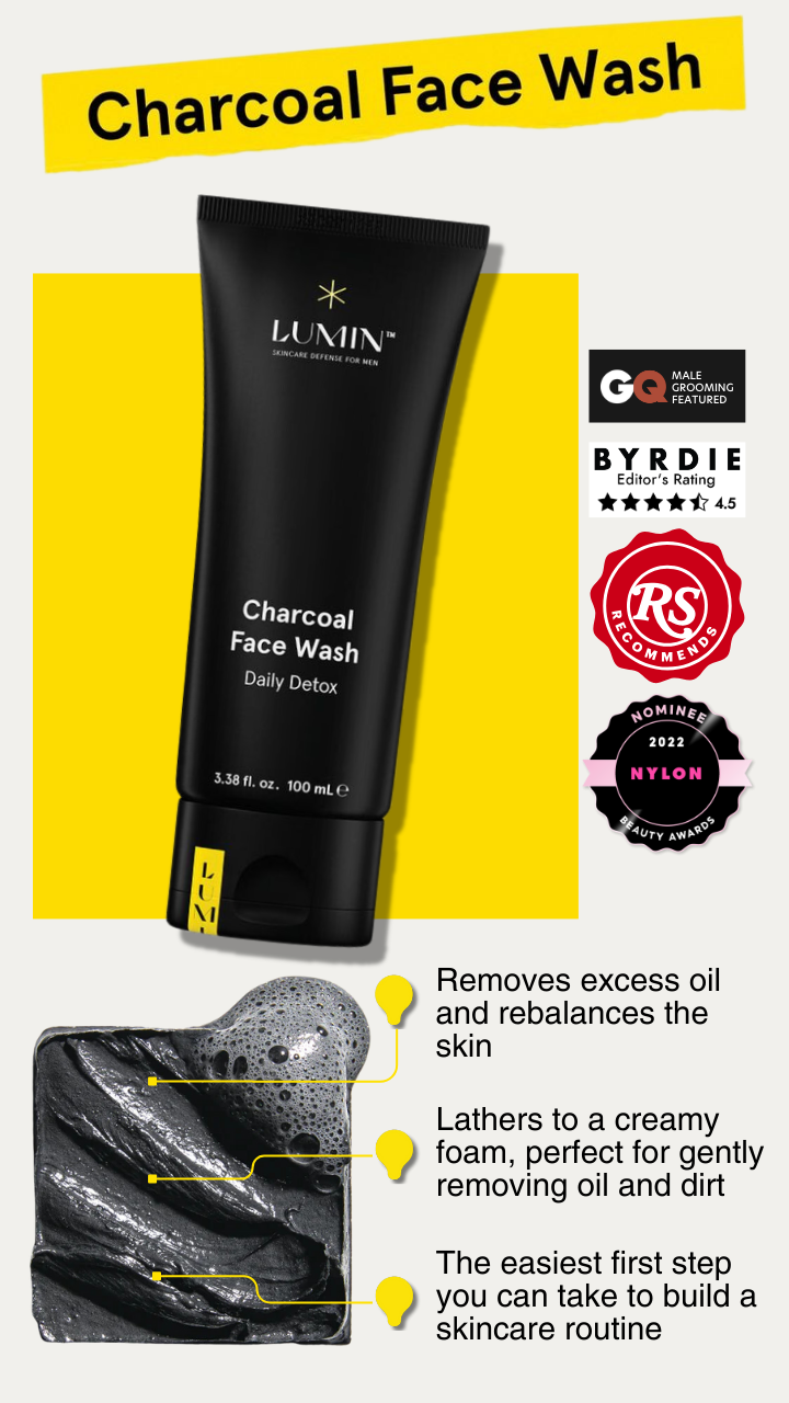 LUMIN | Men’s Charcoal Face Wash Daily Detox | Unclog Pores of Oil ...