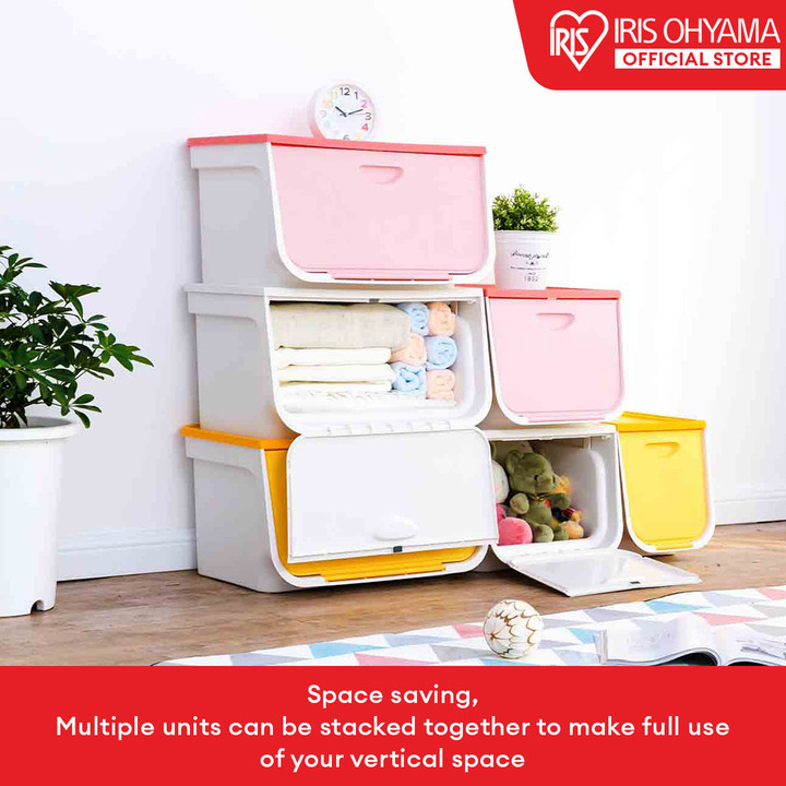 IRIS OHYAMA Single Flap Storage Box, S/M/L Size (FLP), Flip Down ...