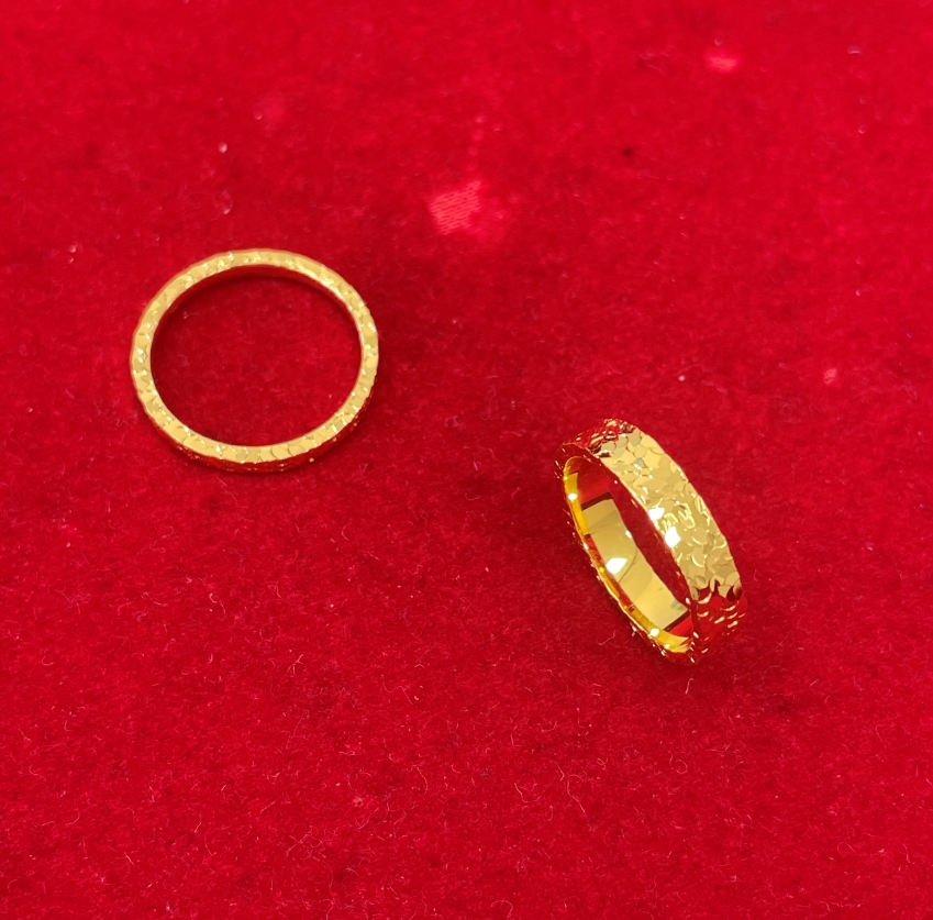 999 Golden 24K pure gold Rings Goddess jewelry girlfriend birthday gift ...
