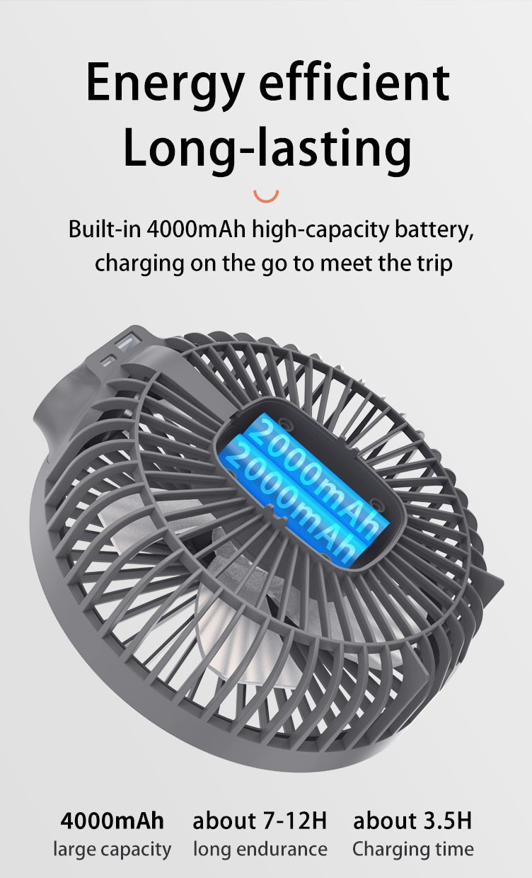 SMARTECK 2 IN 1 Remote Ceiling Fans 4000Mah Rechargeable Desk Fan Night ...