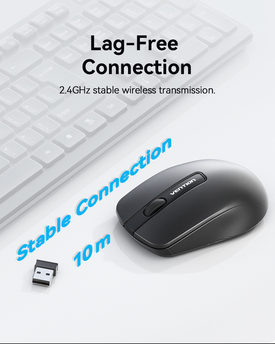 Vention High Performance Wireless Wired USB Mouse Optical Sensor 1200 ...