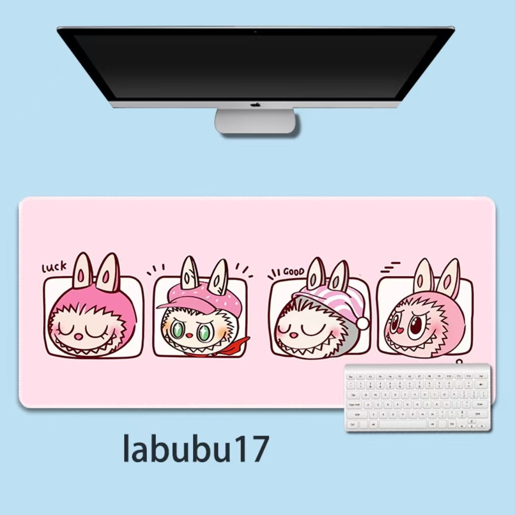 (SG Seller) Cute Cartoon Labubu Mouse Pad Super Large Computer Keyboard ...