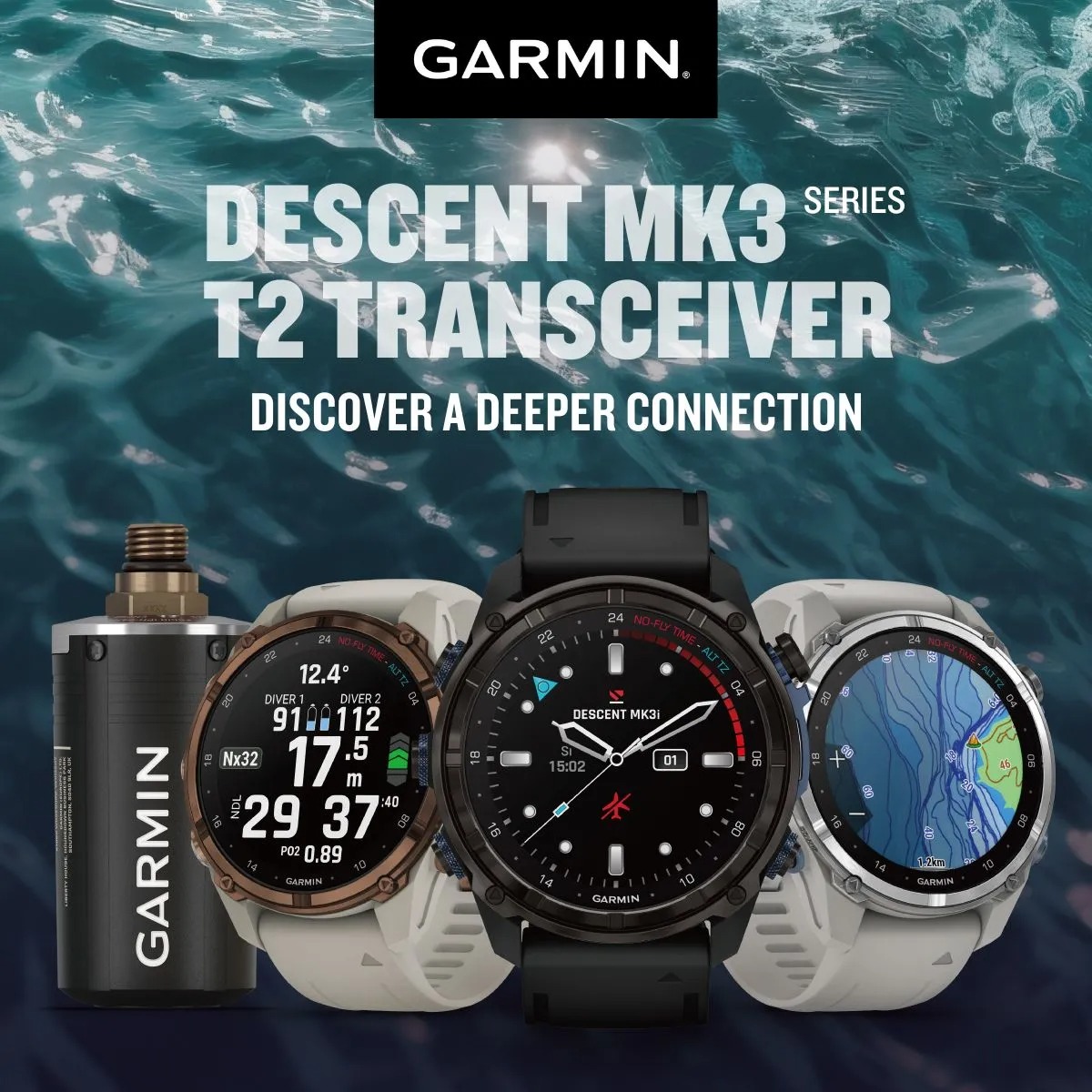 Garmin Descent Mk3 – 43mm Dive Smartwatch Stainless Steel with Sonar ...