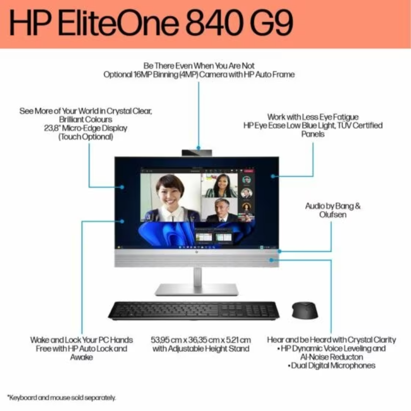 HP EliteOne 840 G9 23.8 inch All-in-One Touchscreen PC 9E3E4PT HP ...