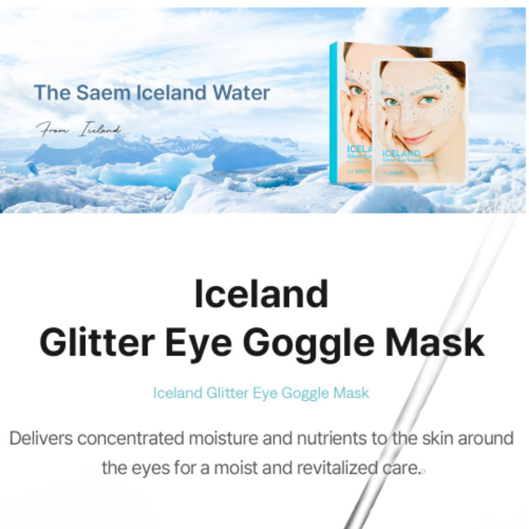 [the SAEM] ICELAND Glitter Eye Goggle Mask (1 Box - 10 Sheets *10ml ...