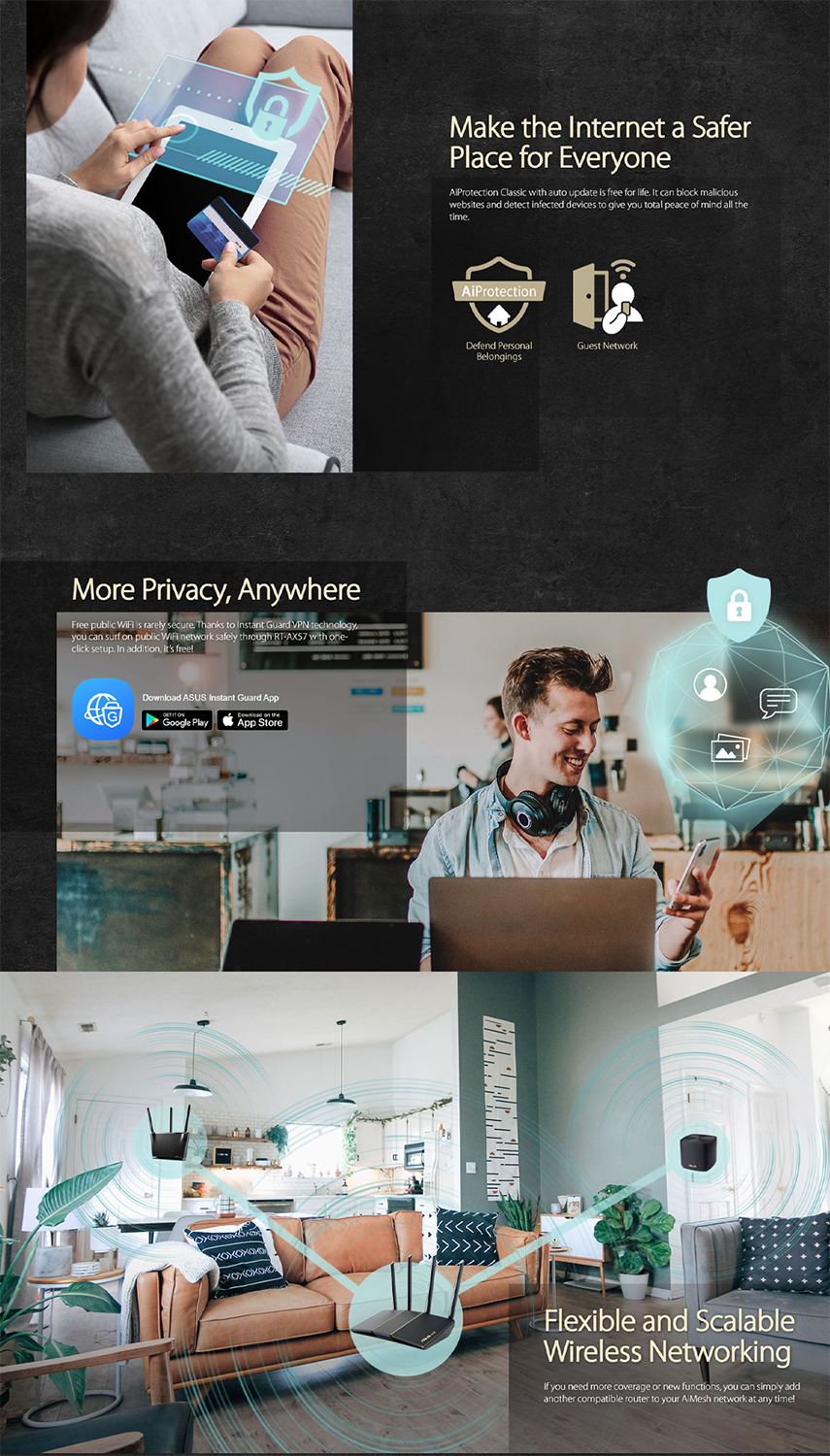 Asus AX3000 RT-AX3000P Wifi 6 Router Next Gen Smart Dual Band Router ...