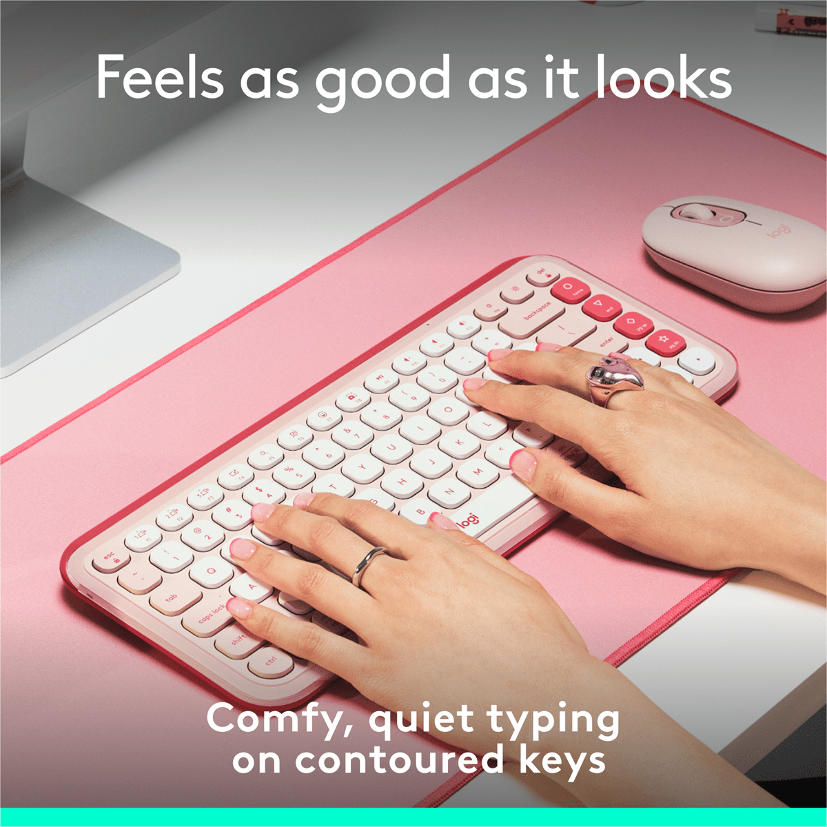 Logitech POP Icon Keys Wireless Bluetooth Keyboard, Comfy, Quiet Typing ...