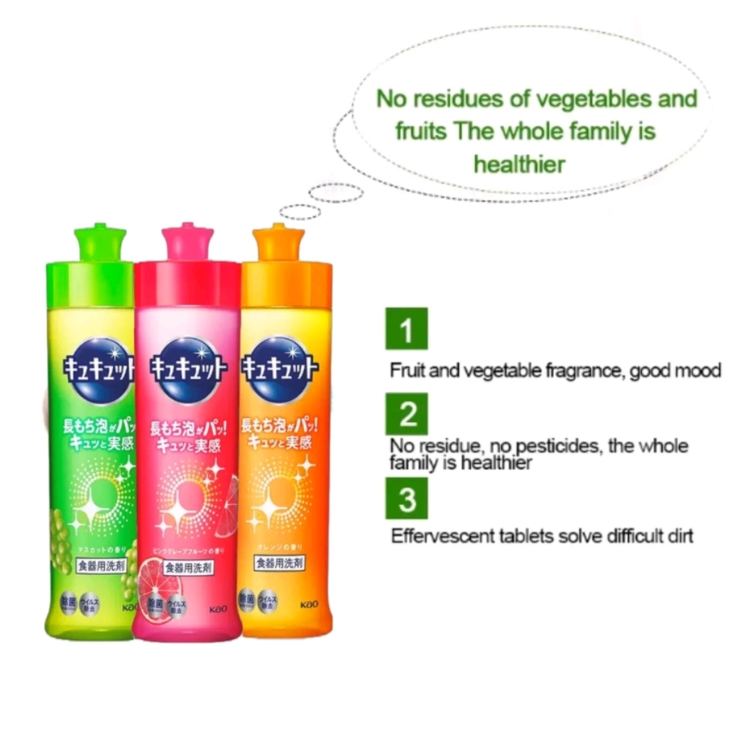Kao Fruit Vegetable Cleanser Dishwashing Liquid Detergent Dishwash ...