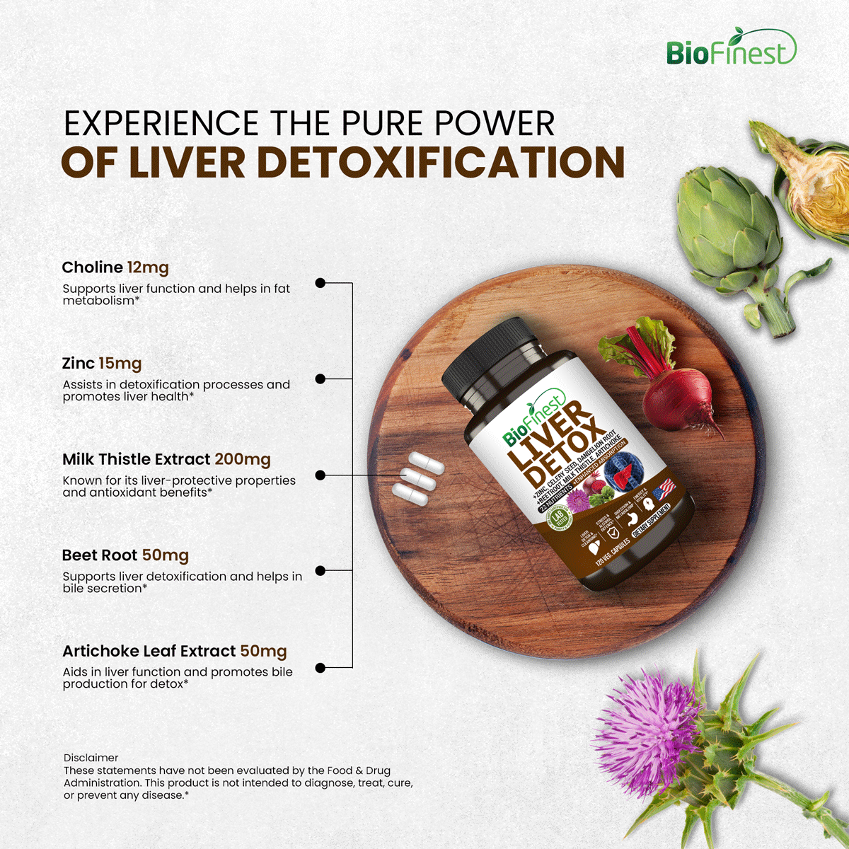 Biofinest Liver Detox Supplement - Milk Thistle Celery Seed Beetroot ...
