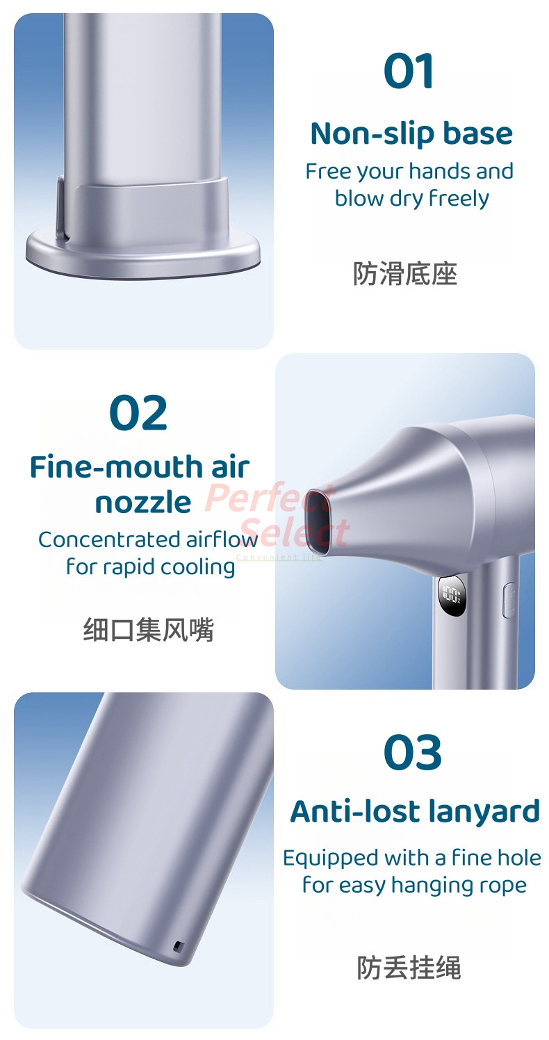 SG Portable Handheld Fan Turbo Jet Fan Strong Wind 100 Gear 4000mAh ...