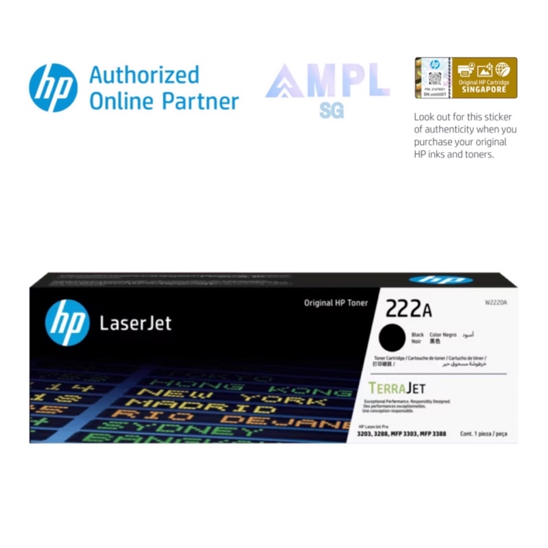 NEW HP 222A Original LaserJet Toner Cartridge | Black Cyan Yellow ...