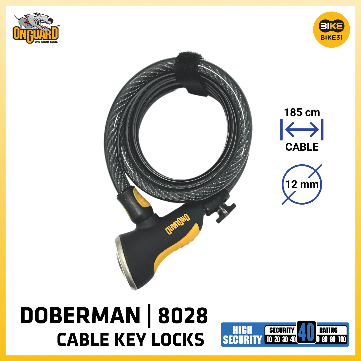 OnGuard Doberman Series Cable Key Locks (8028/8029) | Shopee Singapore