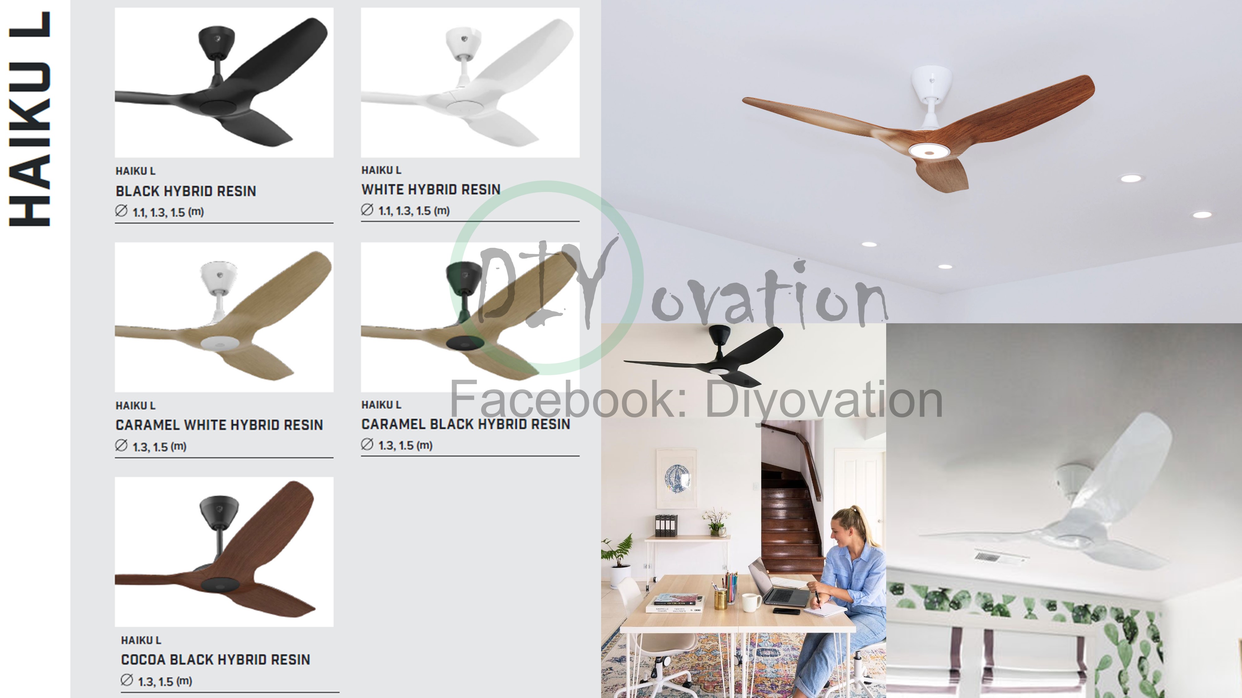 Haiku L series designer ceiling fan/ Ultra silent operation/ Big Ass ...