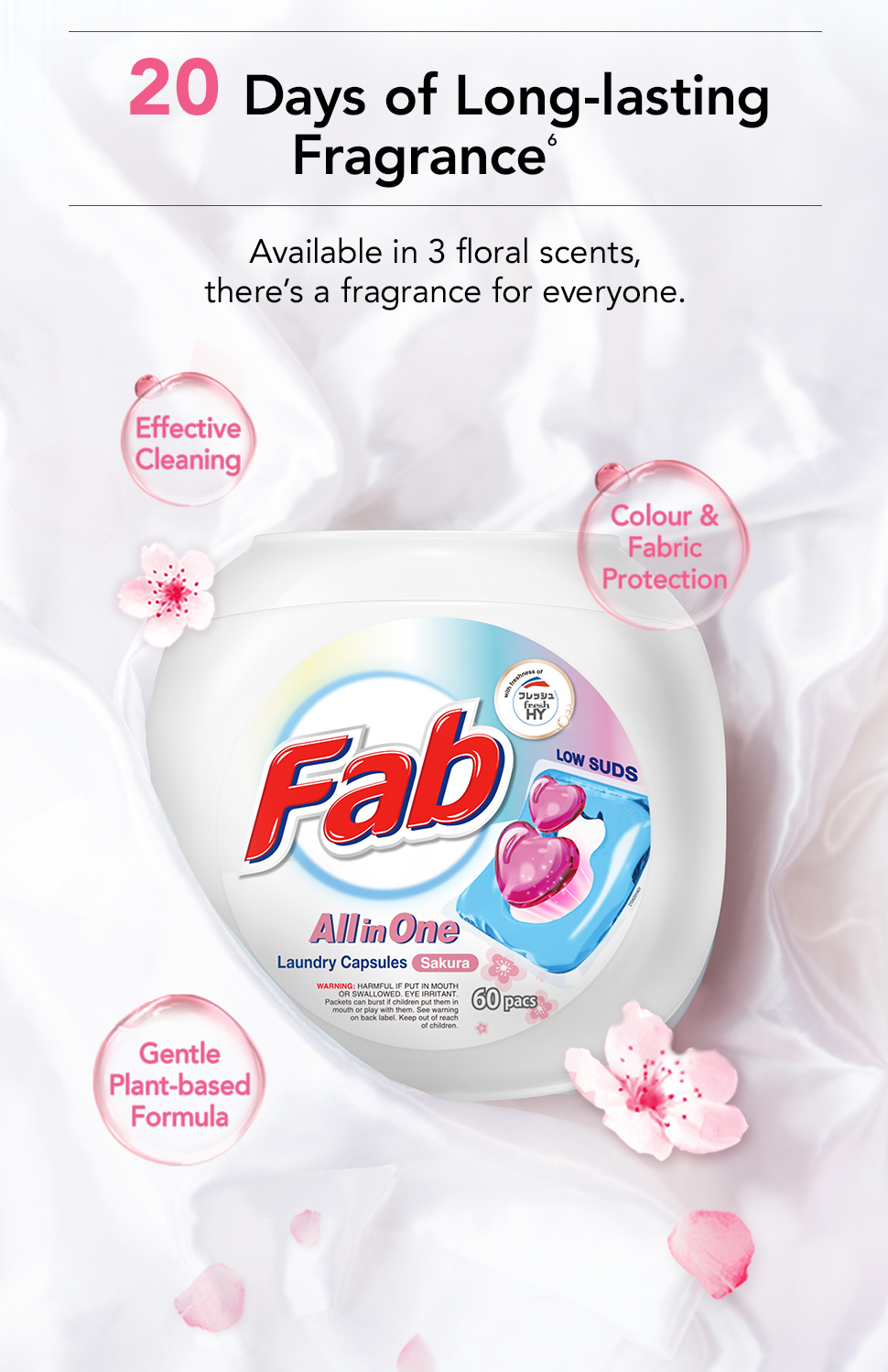 [NEW] Fab All-in-One Laundry Capsules 60 Pods x 6 Tubs | Shopee Singapore