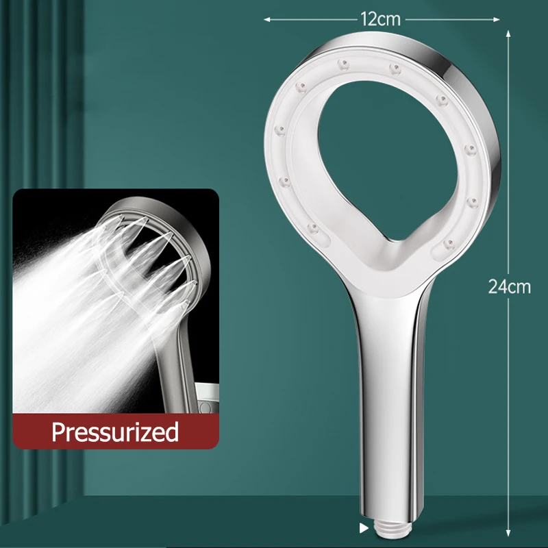 Bathroom handheld shower head round supercharged and rainfall mode High ...