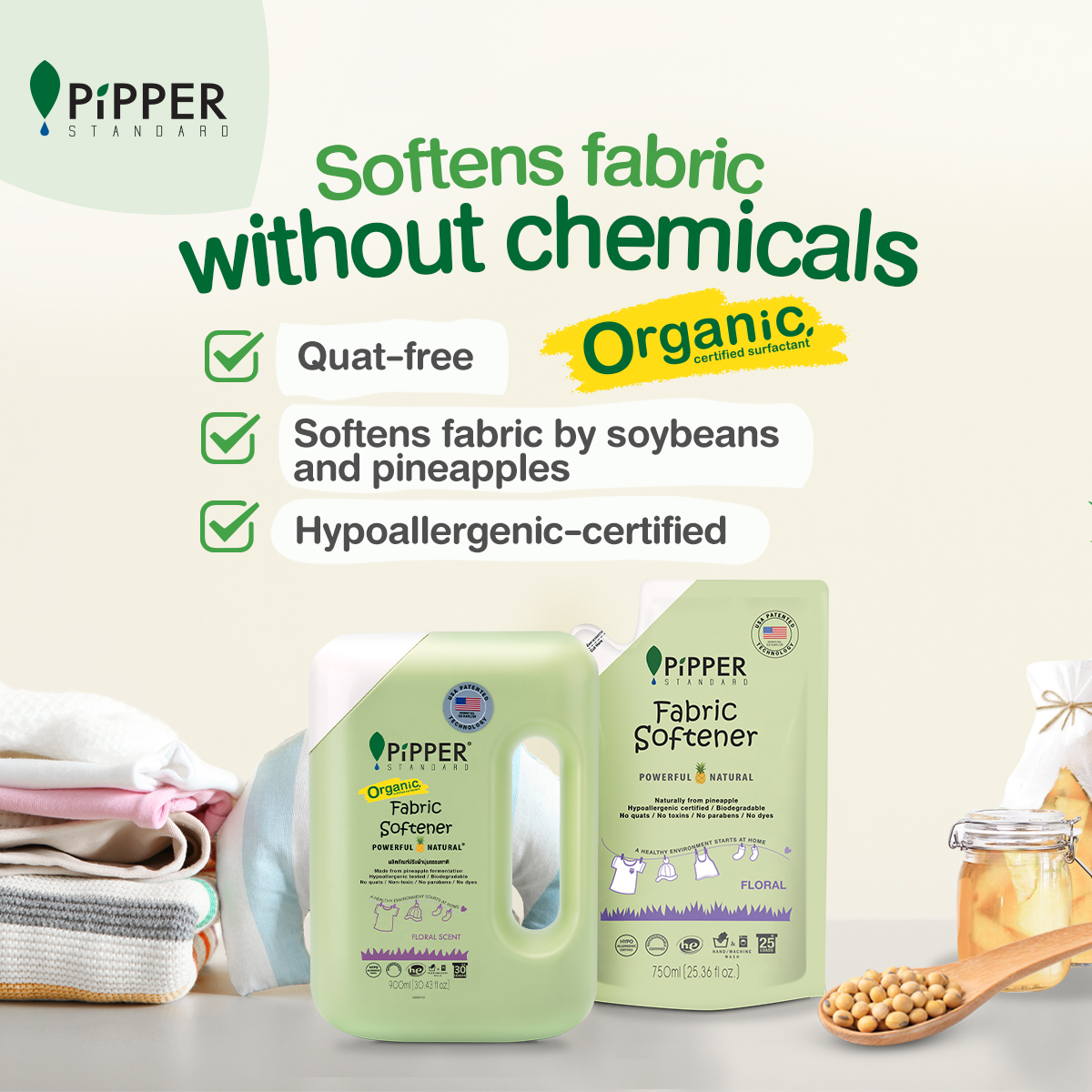 Pipper Standard Fabric Softener 4.5L Hypoallergenic Softness and ...