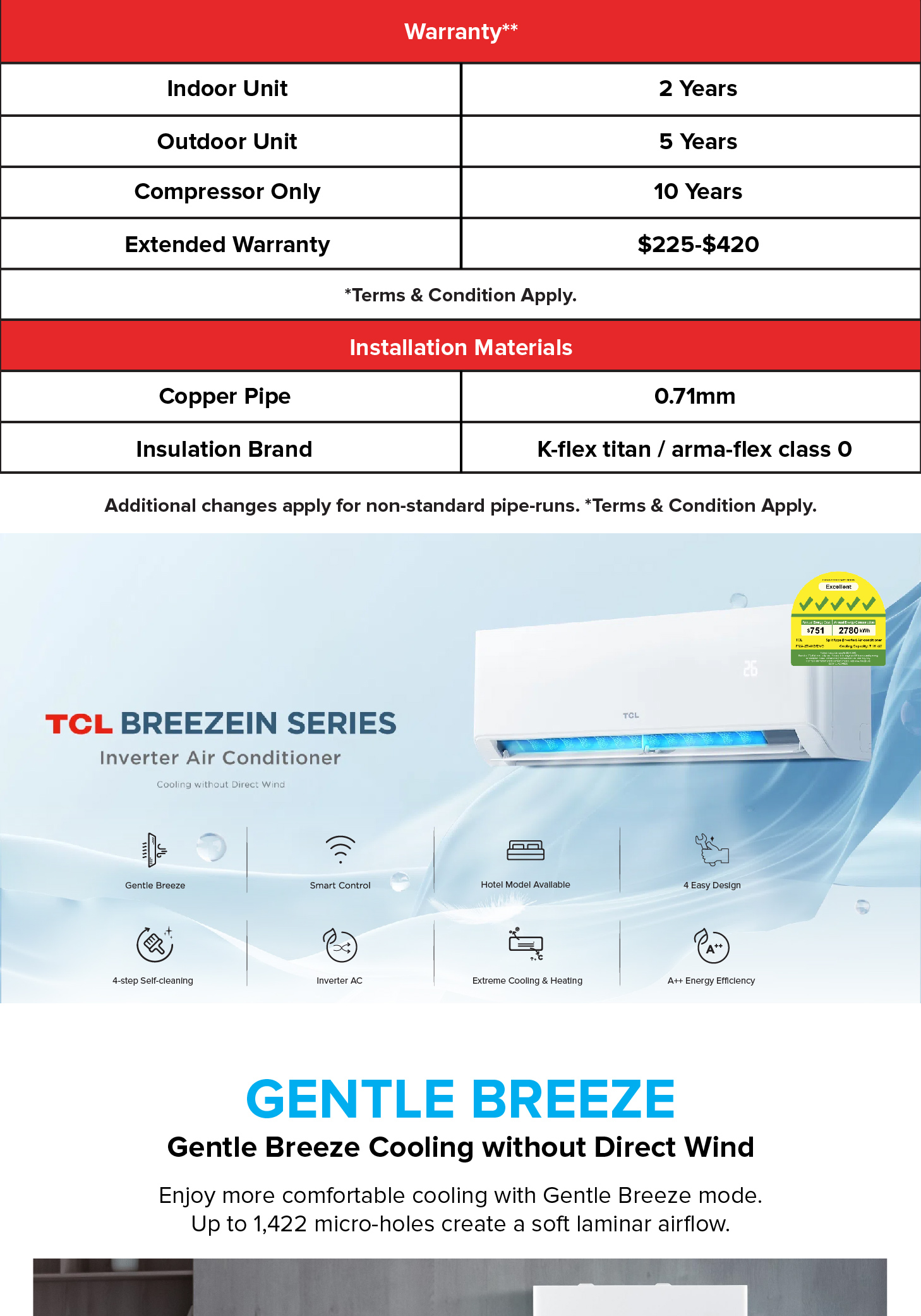 TCL BreezeIN Air Conditioner | Aircon | APP & Voice Control | Healthy ...