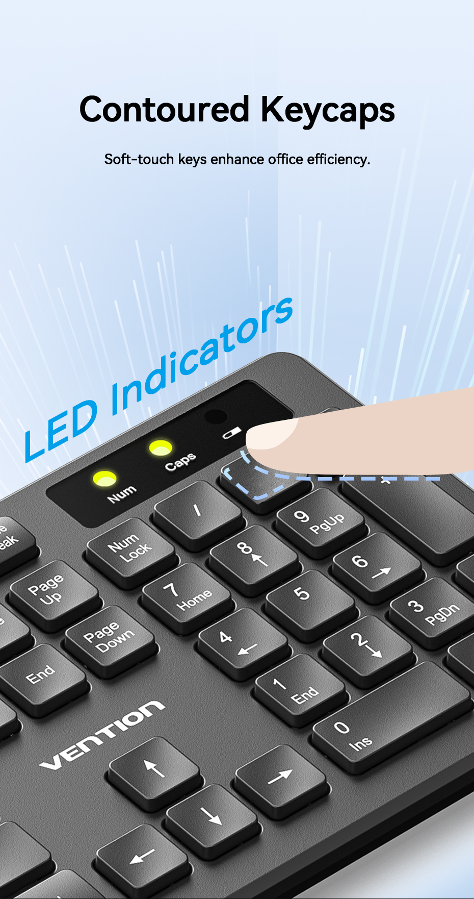 Vention 2.4G Wireless Keyboard and Mouse Combo Set With 104 Keyboard ...