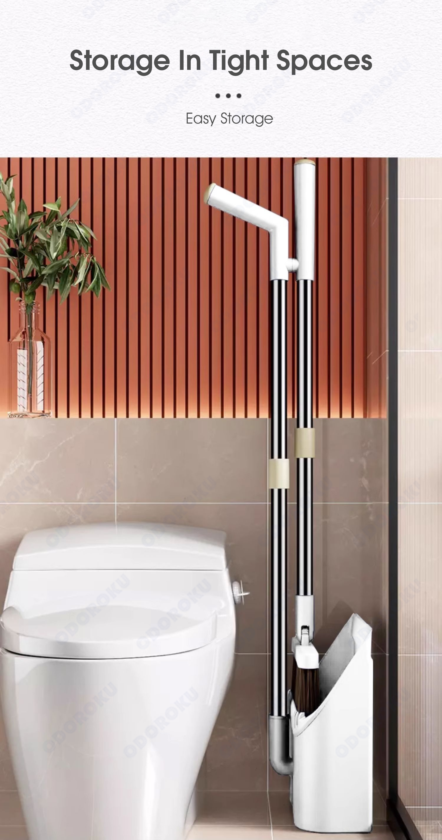 ODOROKU Rotatable Broom and Windproof Dust Pan Set Stainless Steel ...