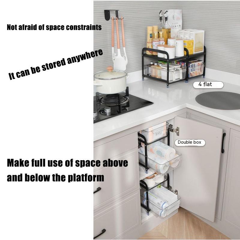 【SG stock】2/3 Tiers Undersink Pull Out Shelf Cabinet Storage Rack ...