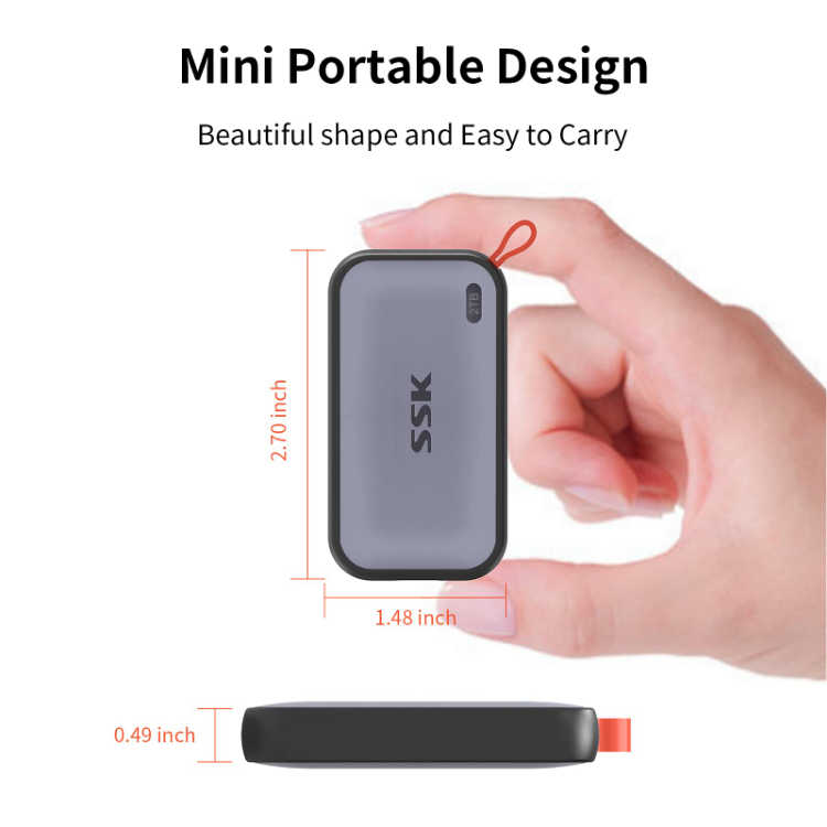 SSK SD500 Portable External SSD 1050MB/s USB3.2 Gen2 10Gbps External ...
