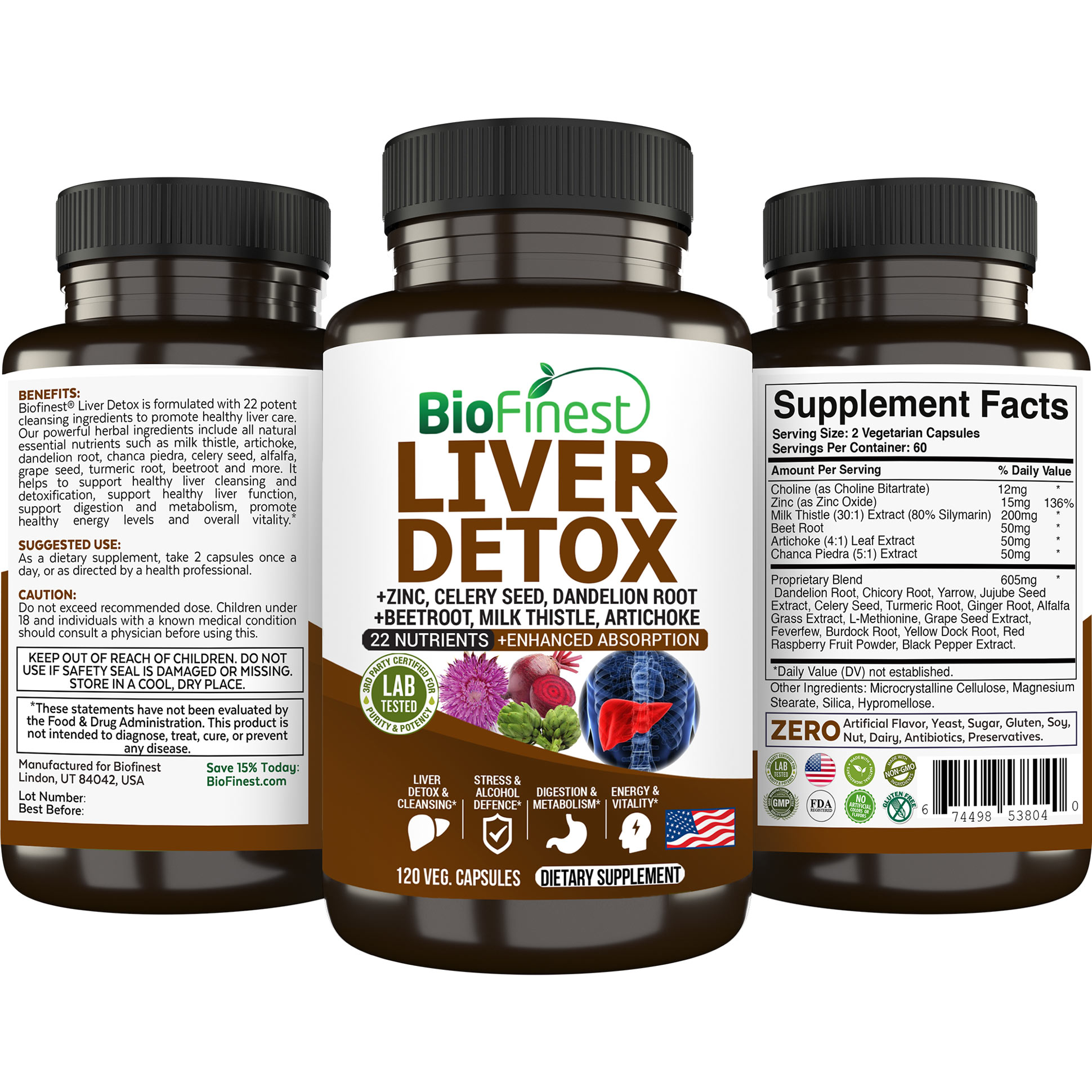 Biofinest Liver Detox Supplement - Milk Thistle Celery Seed Beetroot ...