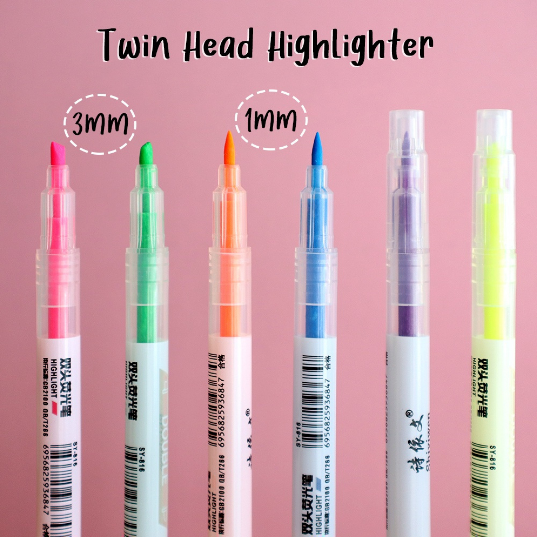 mixshop Twinhighligter/Marker Pen/Double-Headed Highlighter for ...