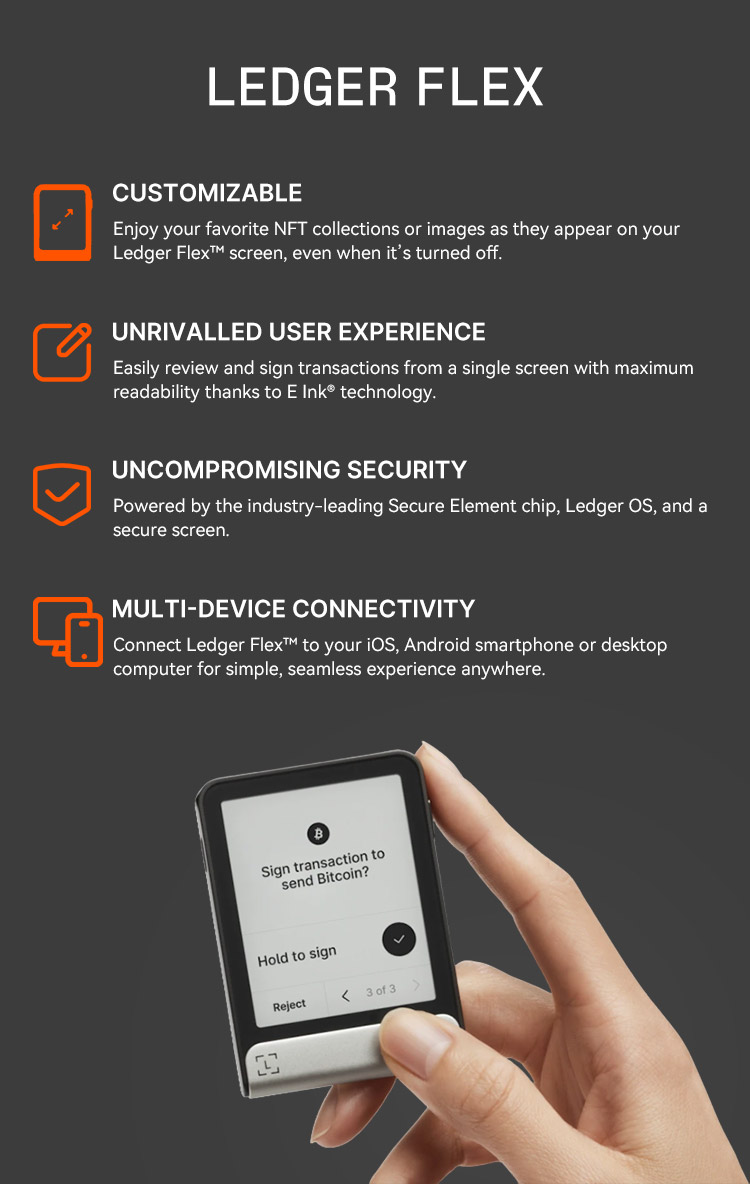 [Official Authorized Retailer] Ledger Flex Touchscreen Crypto Hardware ...