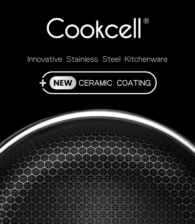 COOKCELL Blackcube Hybrid Wokpan - 28cm / 30cm │ Double Sided Non-Stick ...